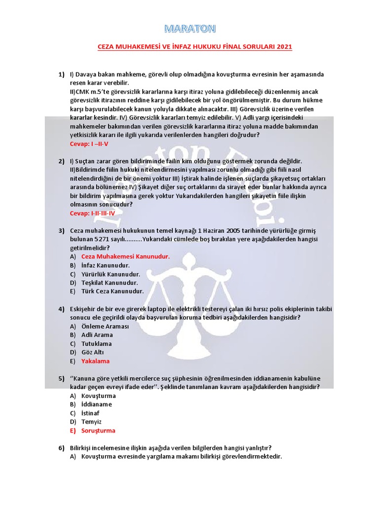 Ceza Muhakemesi Ve İnfaz Hukuku 2021 Final | PDF