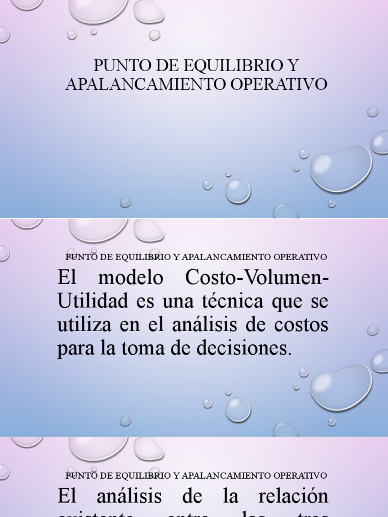 Punto de Equilibrio y Apalancamiento Operativo | PDF | Finanzas y dinero