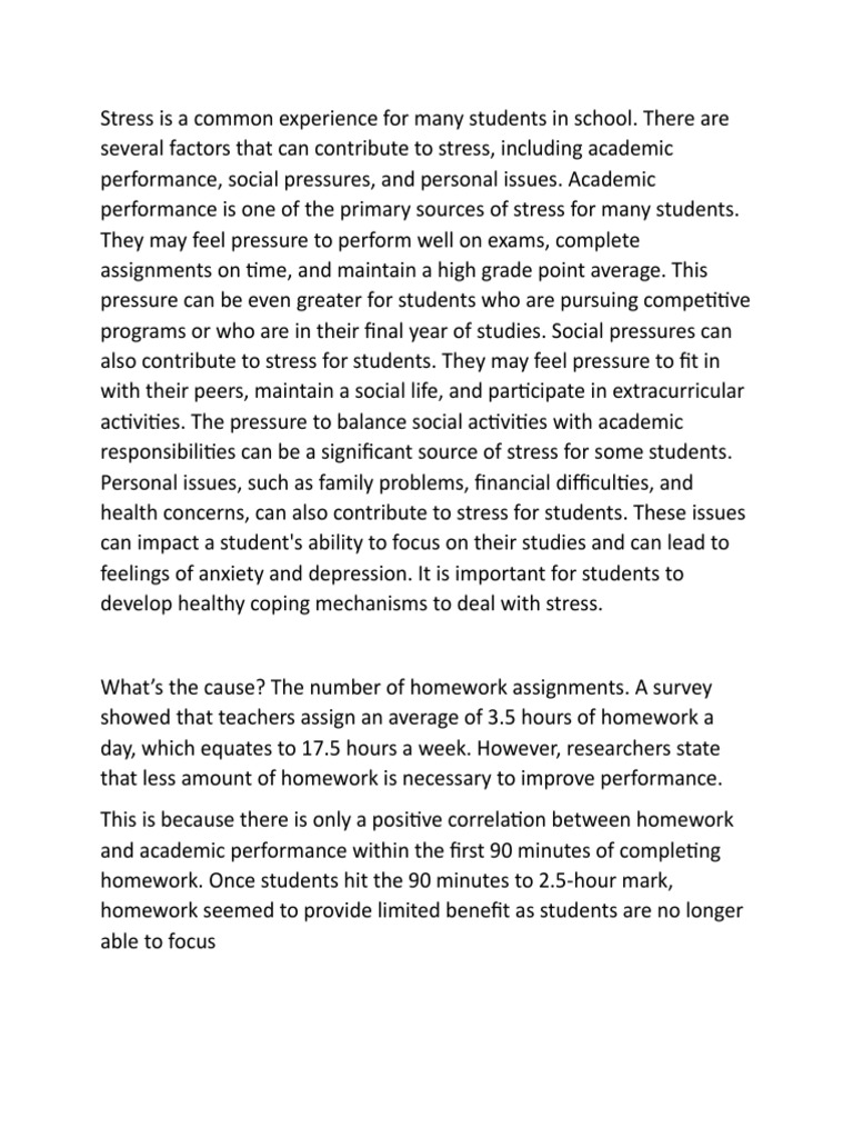 Stress Is A Common Experience For Many Students in School | PDF ...