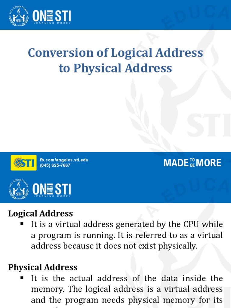 Logical Address To Physical Address Conversion | PDF | Computer ...