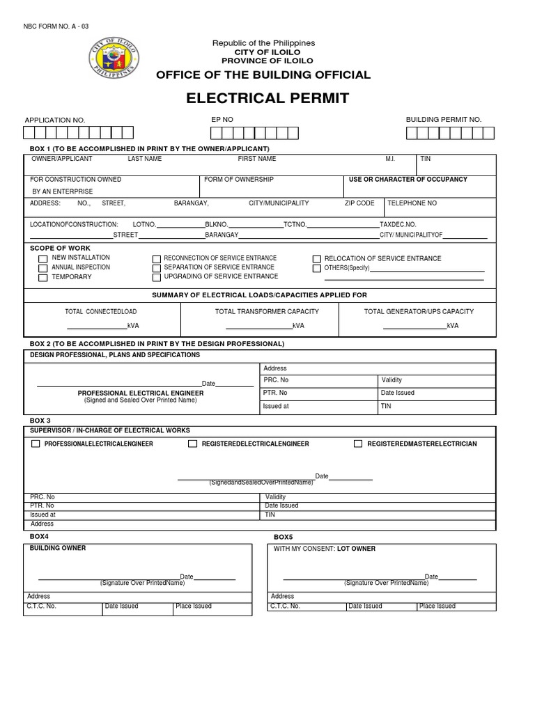 Electrical Permit12345 Pdf