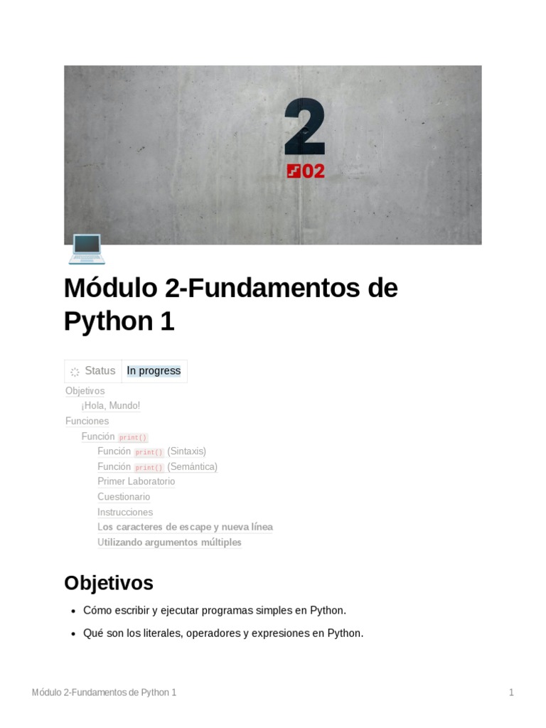 Módulo 2 Fundamentos De Python 1 Pdf Python Lenguaje De 