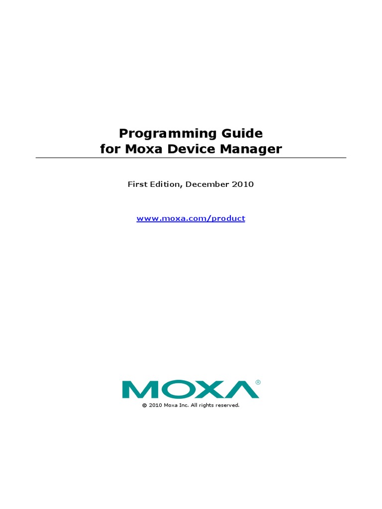 Moxa v2616 Series MDM Api Programming Guide Manual v1.0 | PDF | Library (Computing ...