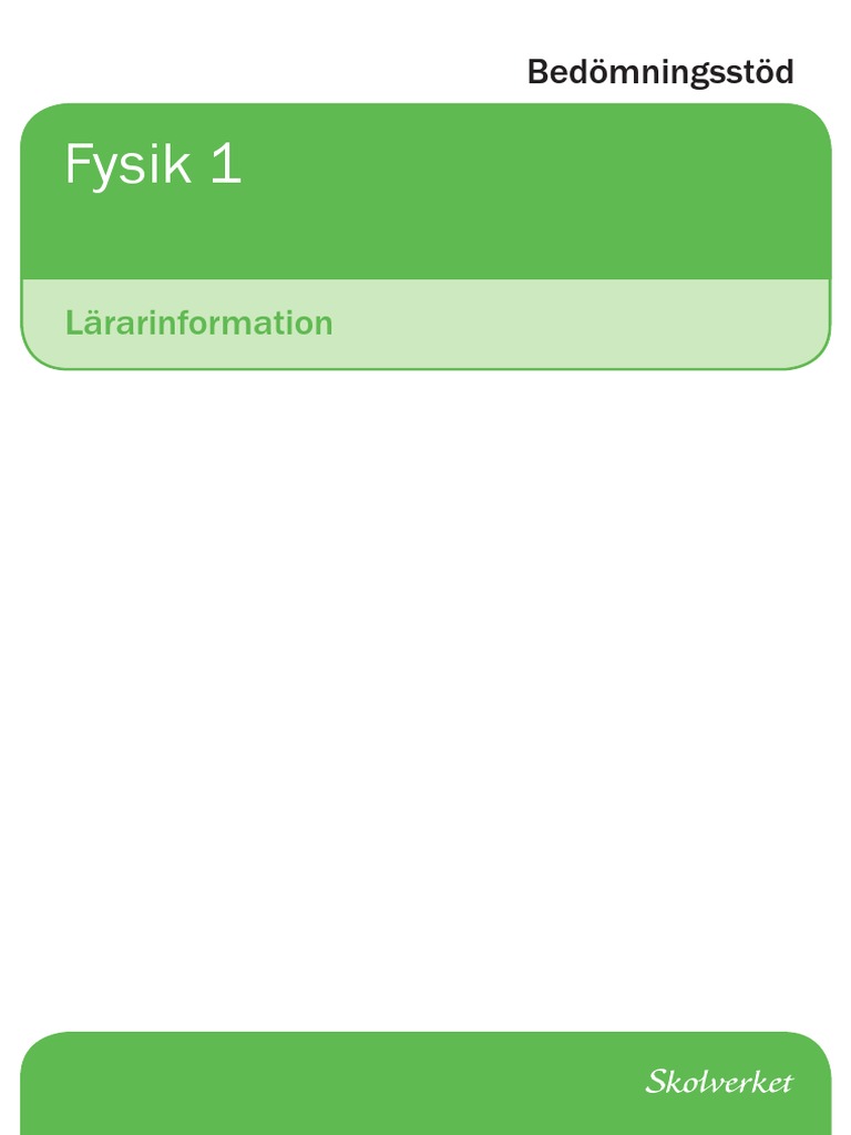 Bedömningsexempel - Fysik 1 | PDF