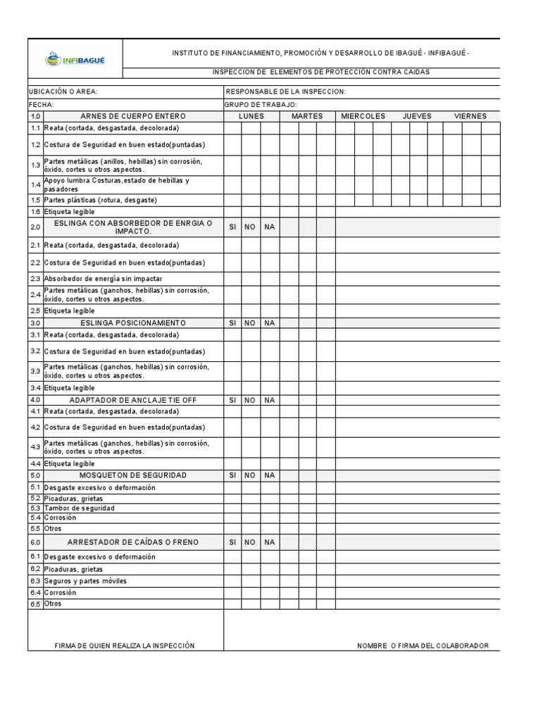 For GH 108 Inspeccin Epp Contra Caidas | PDF