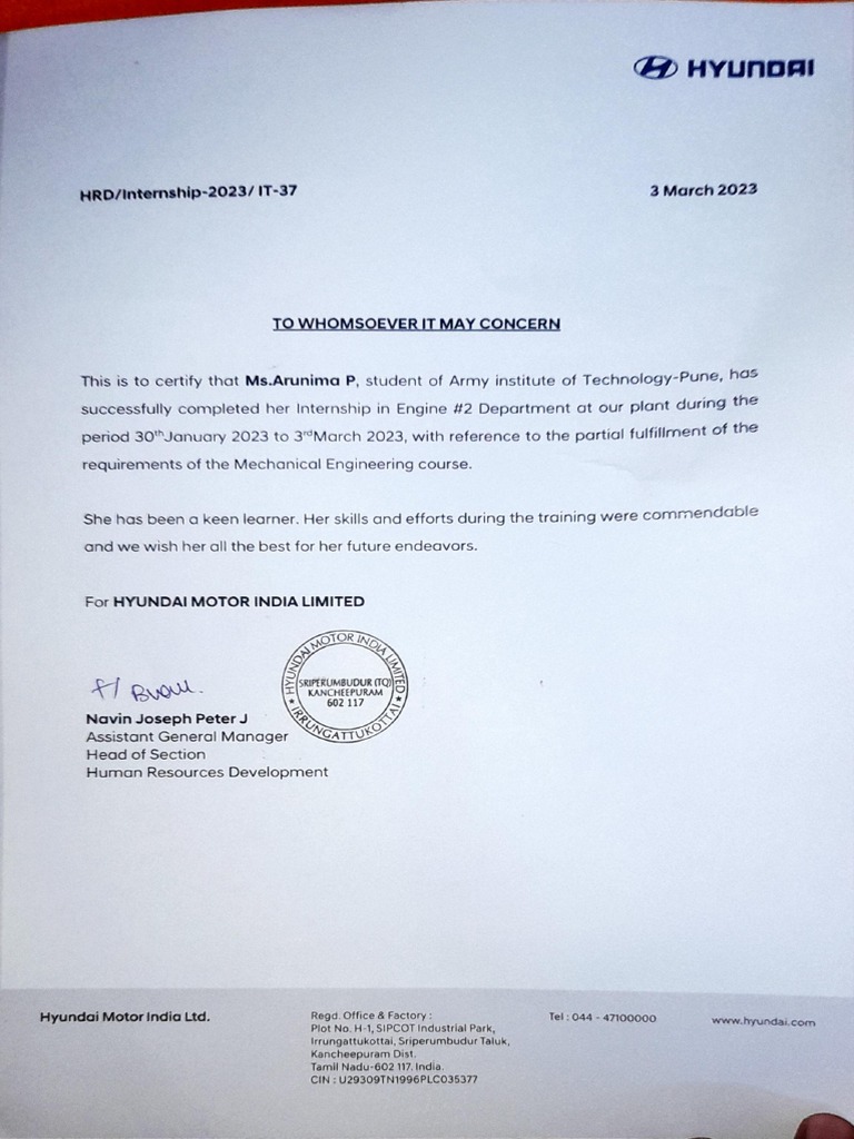 Hyundai Intern | PDF