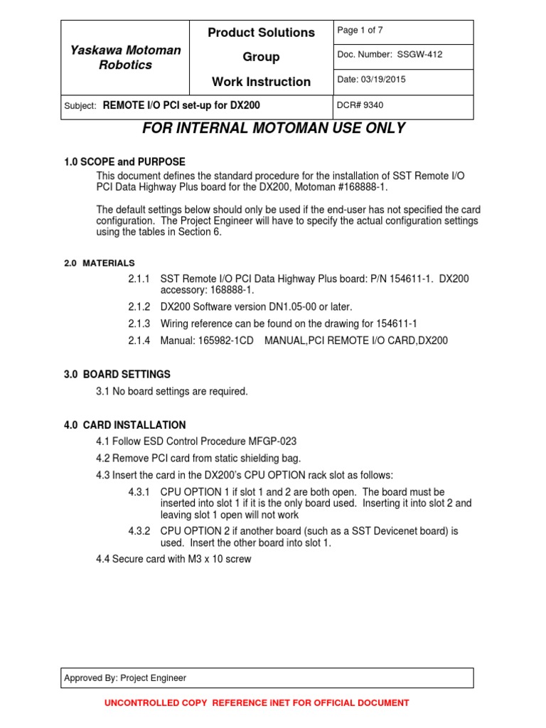 REMOTE IO PCI Set-Up For DX200 | Descargar gratis PDF | Computer ...