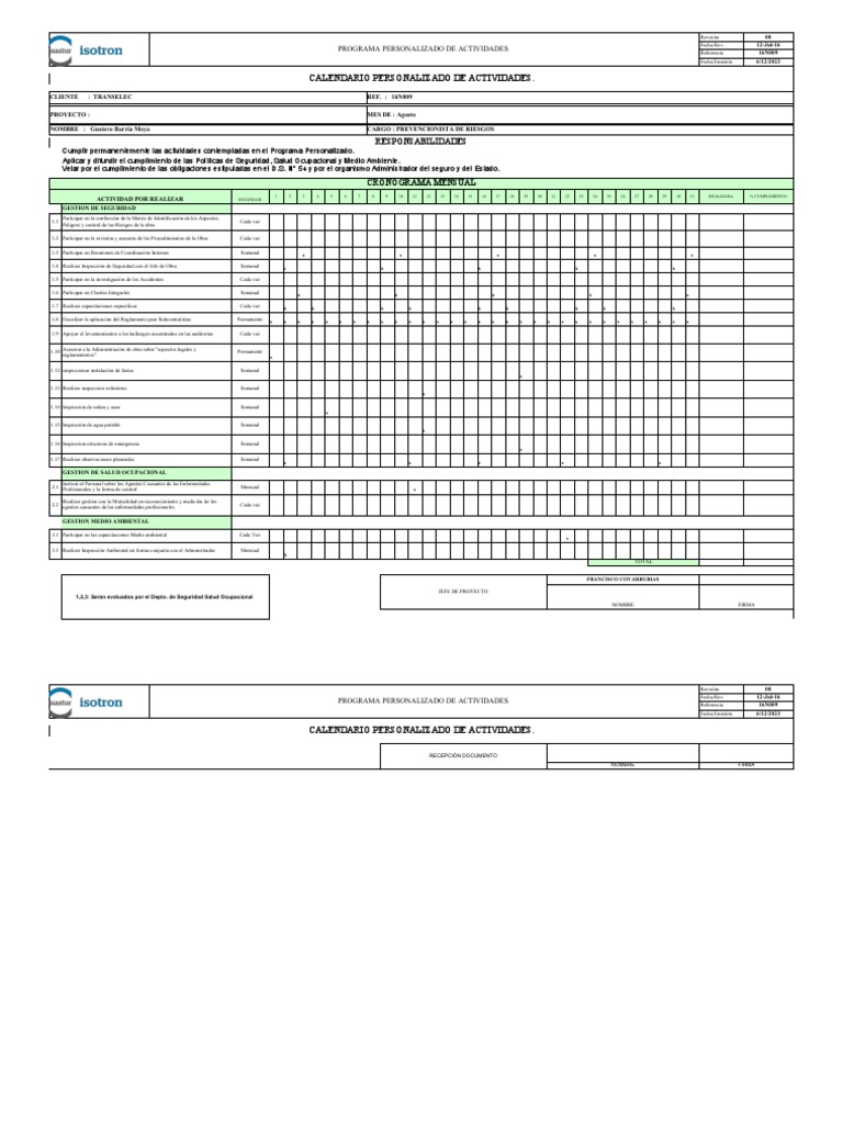 Programa Personalizado de Actividades | PDF