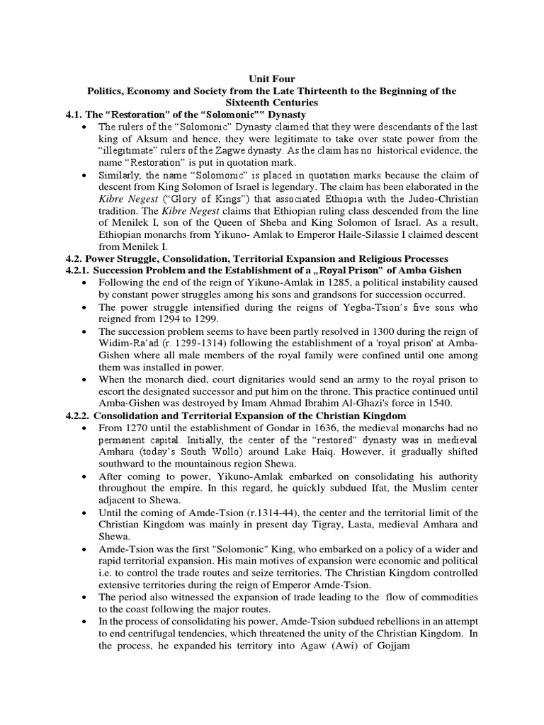 History Short Note Last | Download Free PDF | Ethiopia