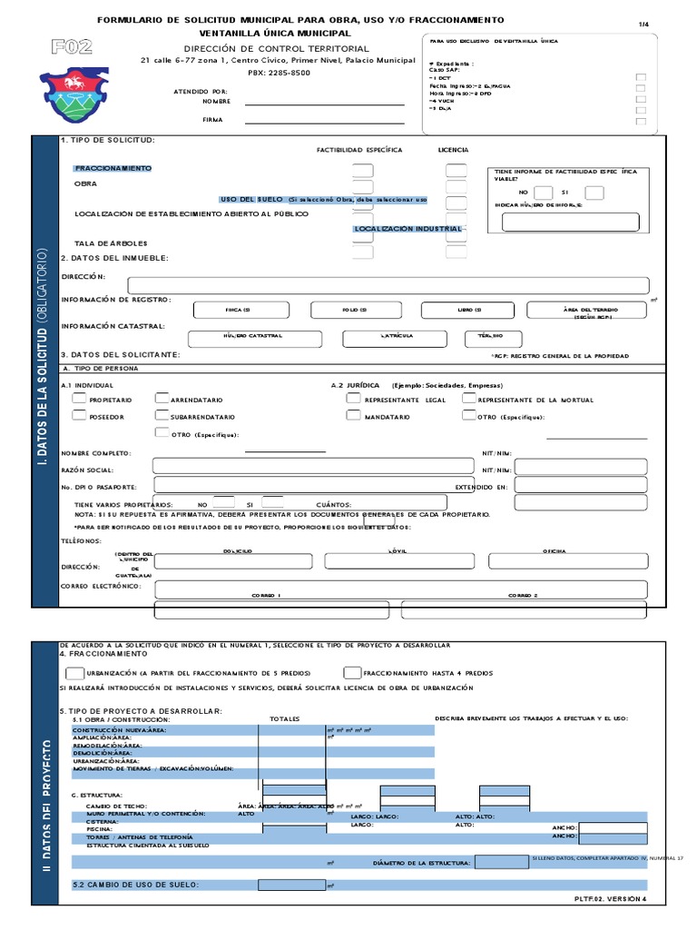 VENTANILLA ÚNICA - FormularioF02 | PDF