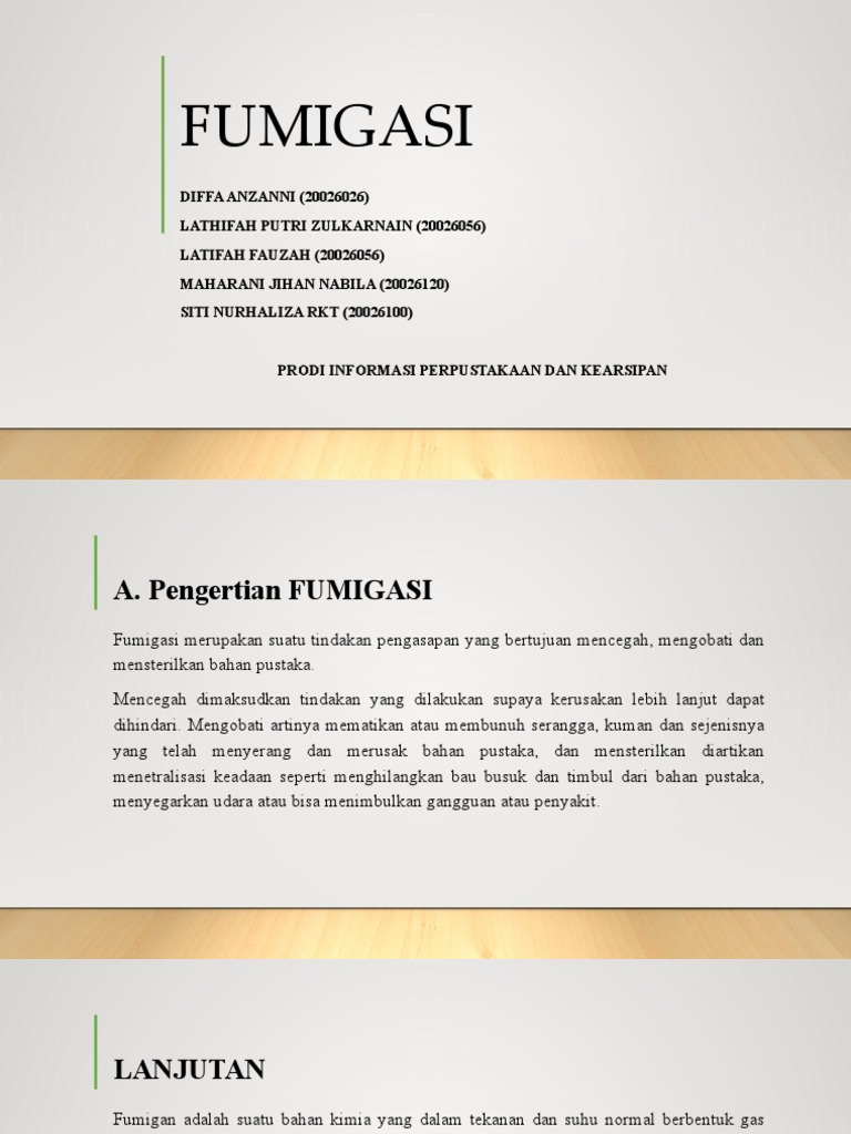 Tugas 7 PPT FUMIGASI (Kelompok) | PDF