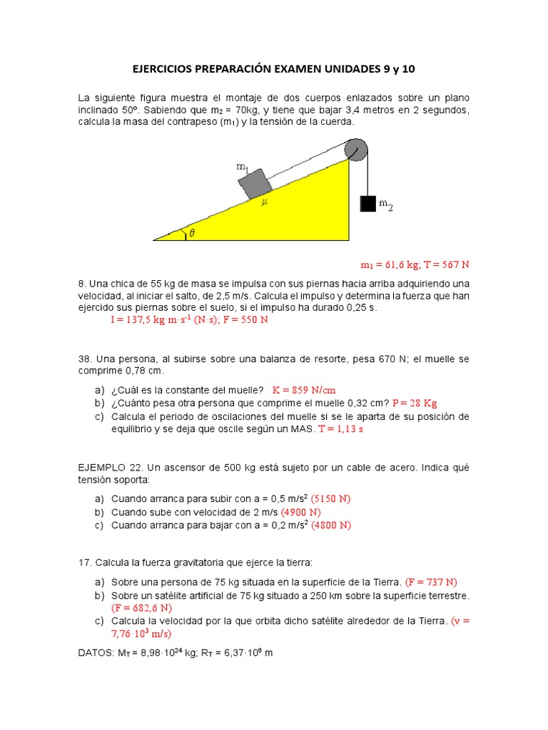 Ejercicios Preparacion Examen Unidades 9 y 10 | PDF