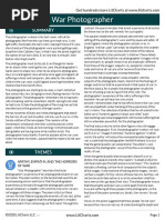 War Photographer - Carol Ann Duffy | PDF | Poetry