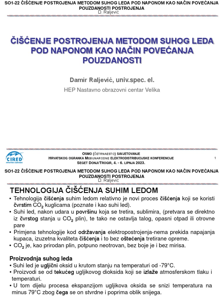 SO1-22 - D. Raljević - Čišćenje Postrojenja Metodom Suhog Leda Pod ...