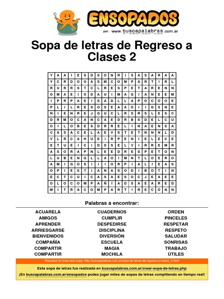 sopa-de-letras-de-regreso-a-clases_2 | PDF