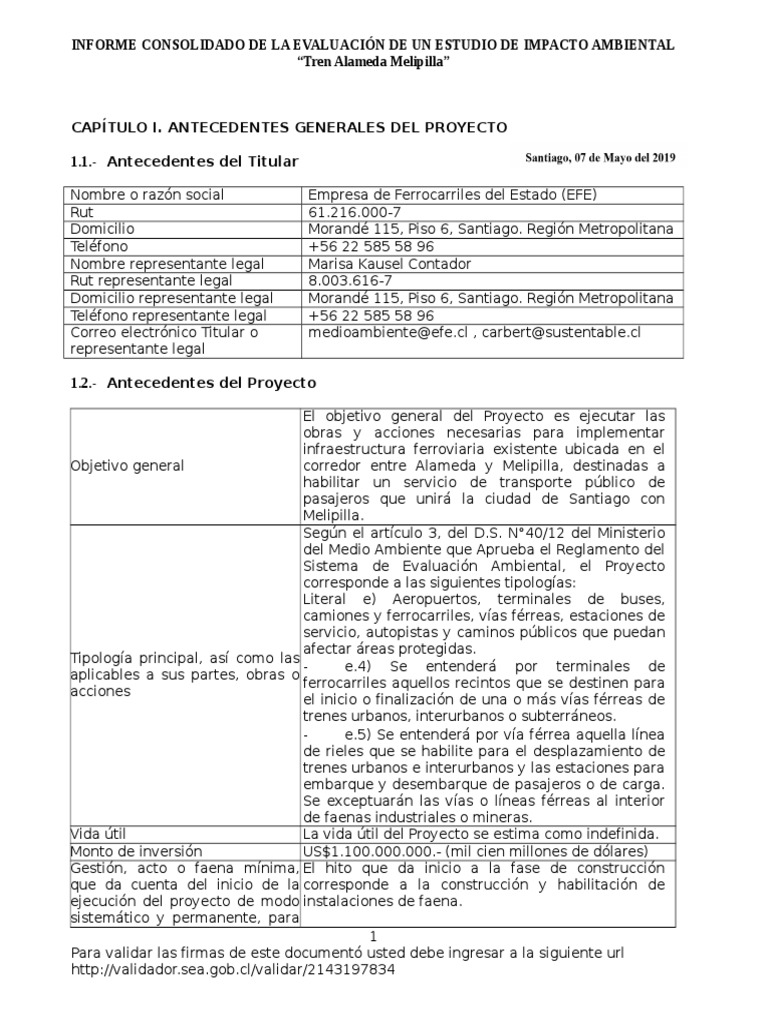 Informe Consolidado de La Evaluación de Impacto Ambiental (ICE) | PDF