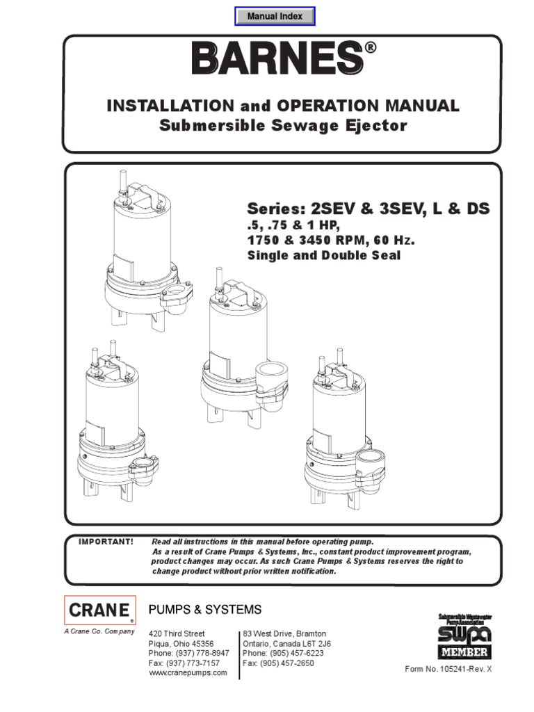 Q PZM 2SEV3SEV - 5 1hp Installation Rev - X (03 30 15) | PDF | Pump ...