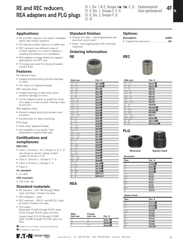 PLG and Reducer Product Catalogue | PDF | Pipe (Fluid Conveyance ...