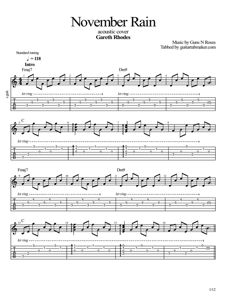 November Rain - Gareth Rhodes | PDF