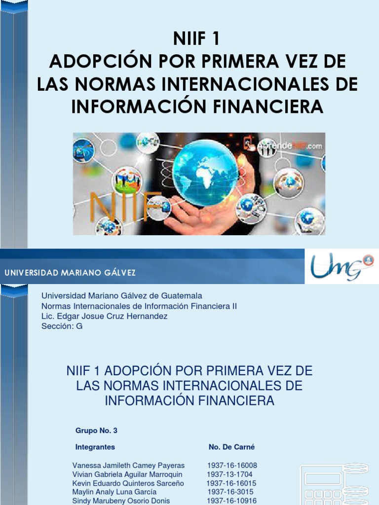NIIF 1 Presentación Grupo 3 Sección G | PDF | normas internacionales de ...