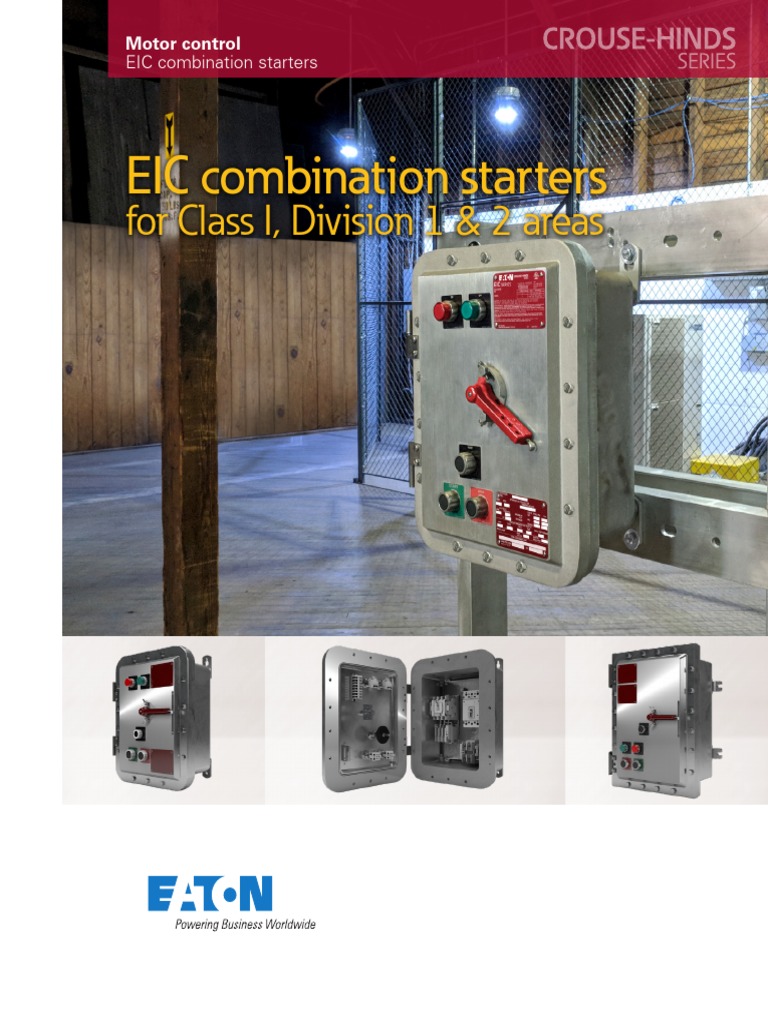 Crouse Hinds Eic Combination Starter Brochure | PDF | Switch | Alternating Current