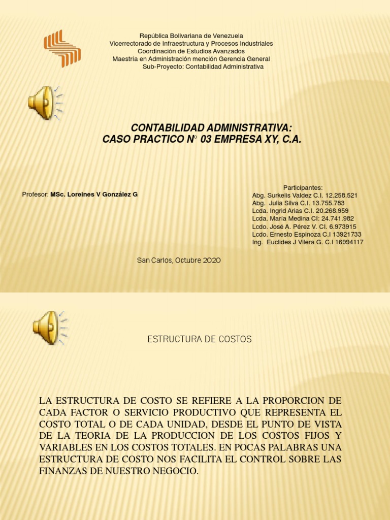 Estructura de Costos. | PDF | Costo | Negocios económicos