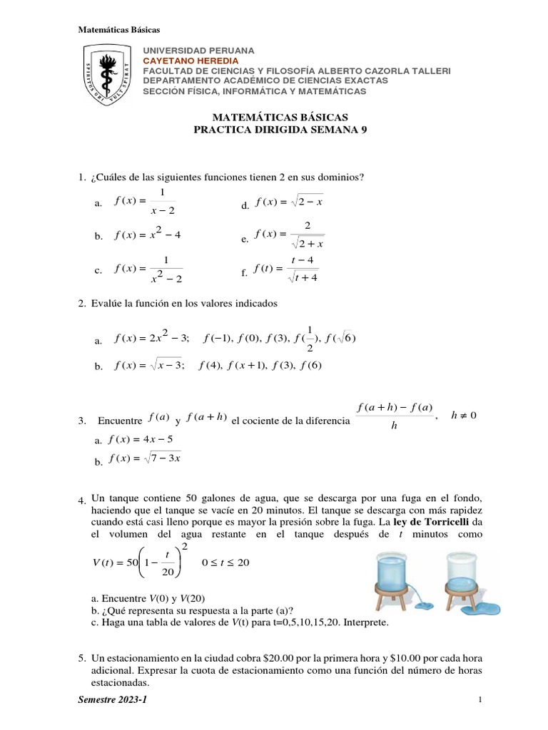 Practica Dirigida Semana 9 | PDF | Matemáticas Practica Dirigida Semana 9 | PDF | Matemáticas
