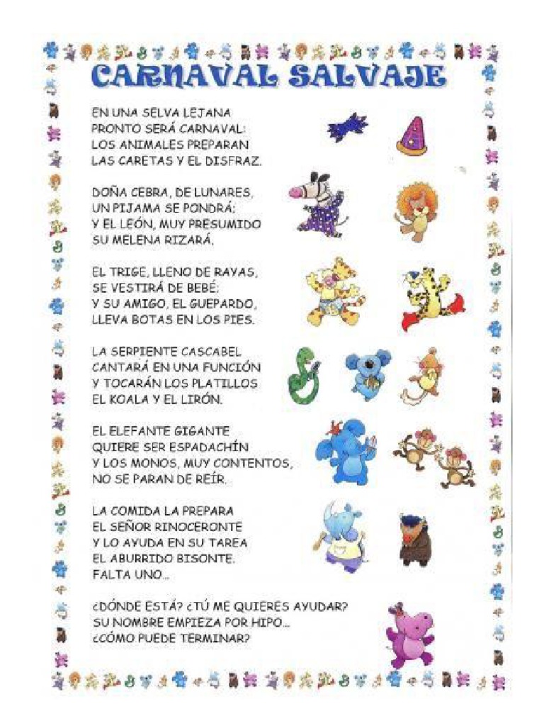 Poesia El Carnaval Salvaje Martes 31 de Agosto | PDF