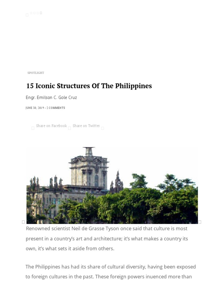 15 Iconic Structures of The Philippines - D+C Magazine | PDF