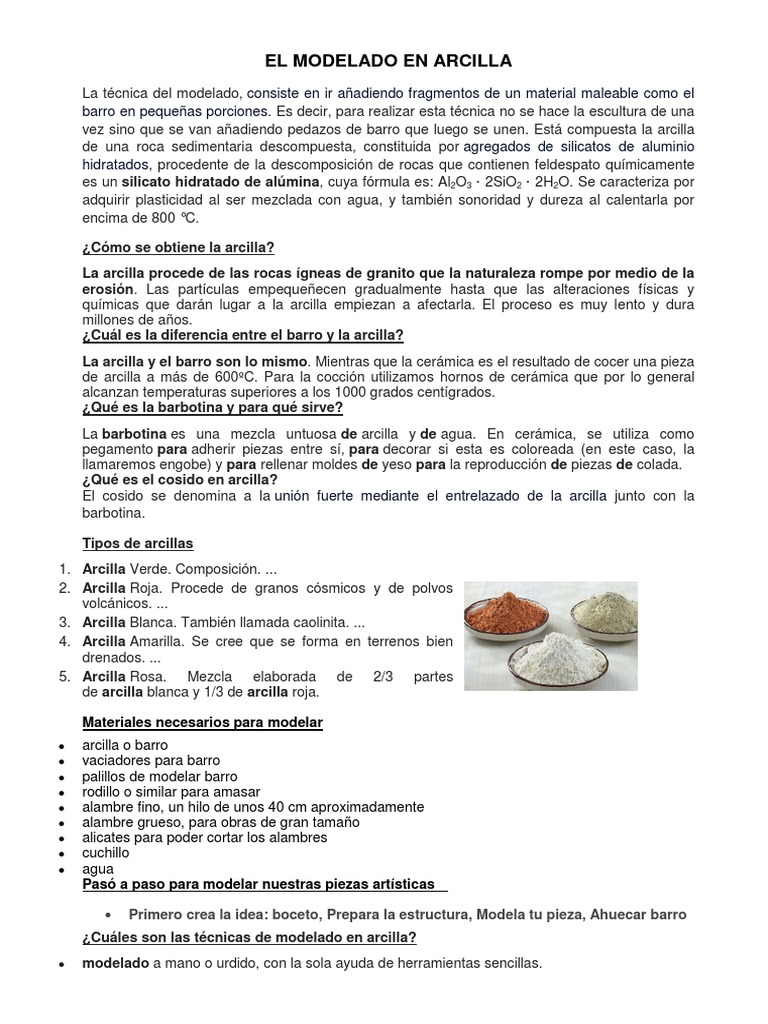 Técnicas de Modelado en Arcilla | PDF | Arcilla | Cerámica