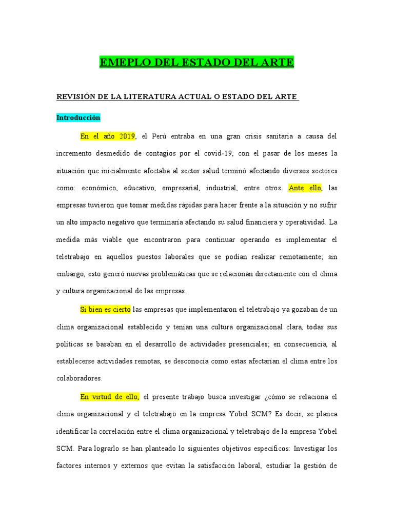 Ejemplo Del Estado Del Arte | PDF