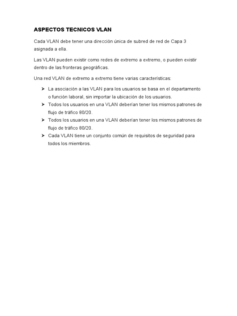 Aspectos Tecnicos Vlan | PDF