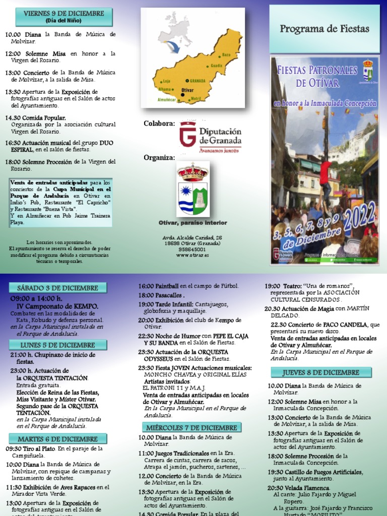 Triptico Programa de Fiestas 2022 | PDF | Entretenimiento