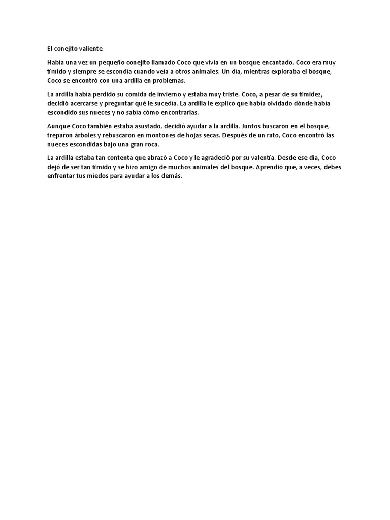 El conejito valiente y su aventura | PDF | Libros para adolescentes