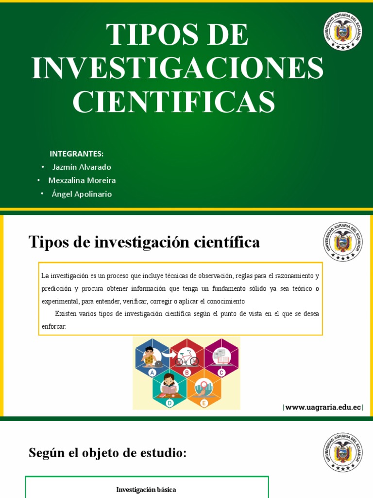 Tipos de Investigaciones Cientificas-Diapositivas | PDF | Teoría ...