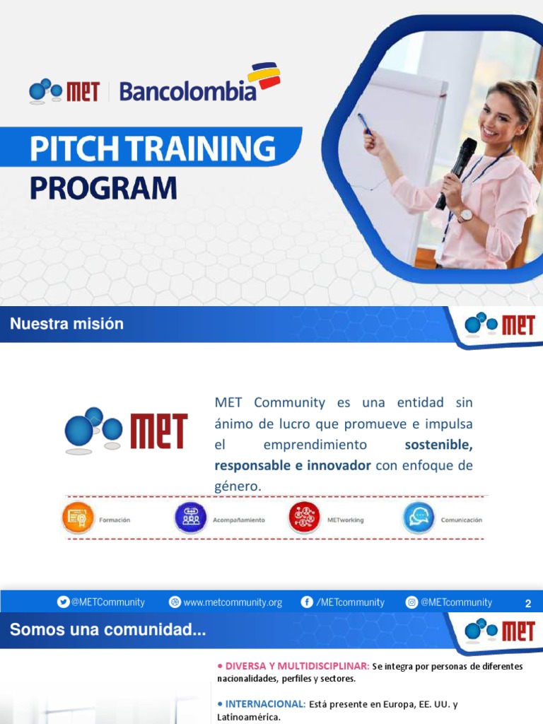 Pitch Training PROGRAM - Compressed | PDF | Iniciativa empresarial | Gestión estratégica