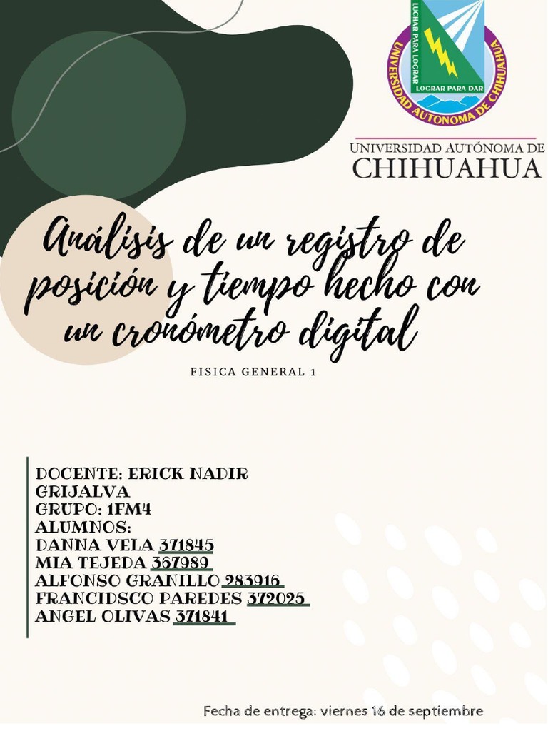 Reporte De Laboratorio Fisica 1 Docx Pdf Física Ciencias Fisicas
