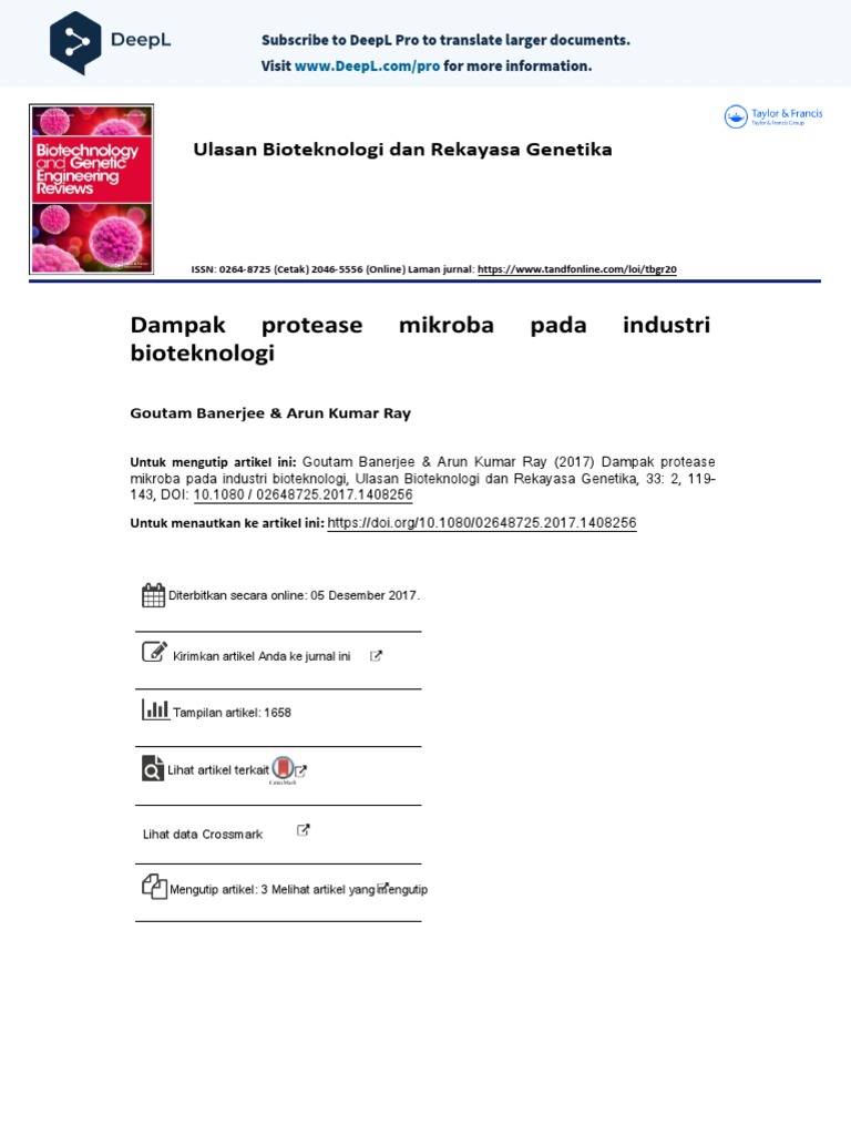 Impact of Microbial Proteases On Biotechnological Industries Id | PDF