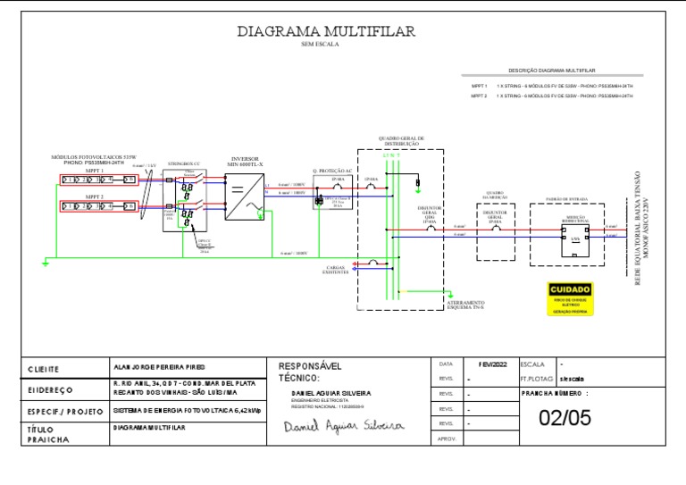 DIAGRAMA MULTIFILAR | PDF | Energia elétrica | Equipamento