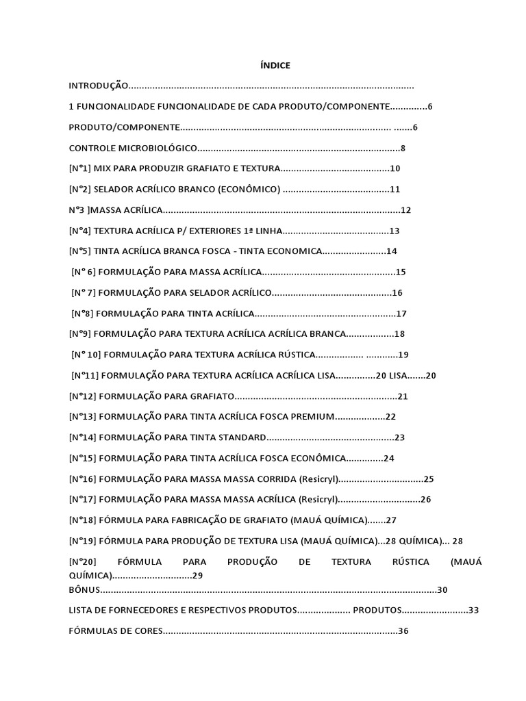 Formula | PDF | Tinta | Química