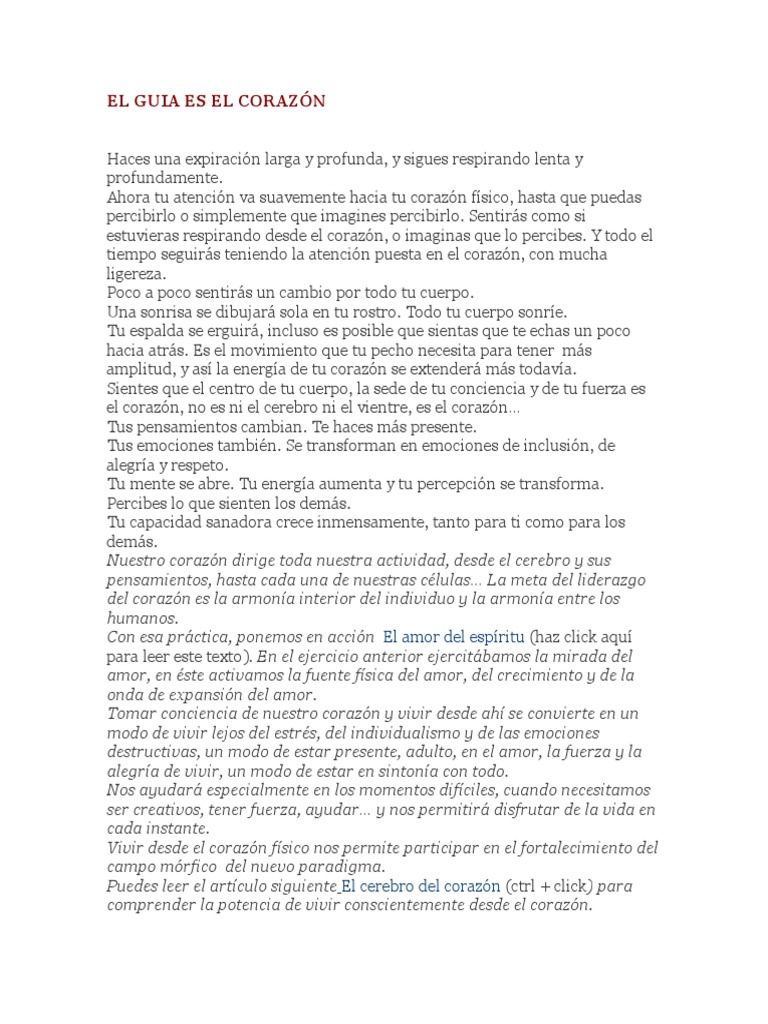 EL GUIA ES EL CORAZÓN | PDF