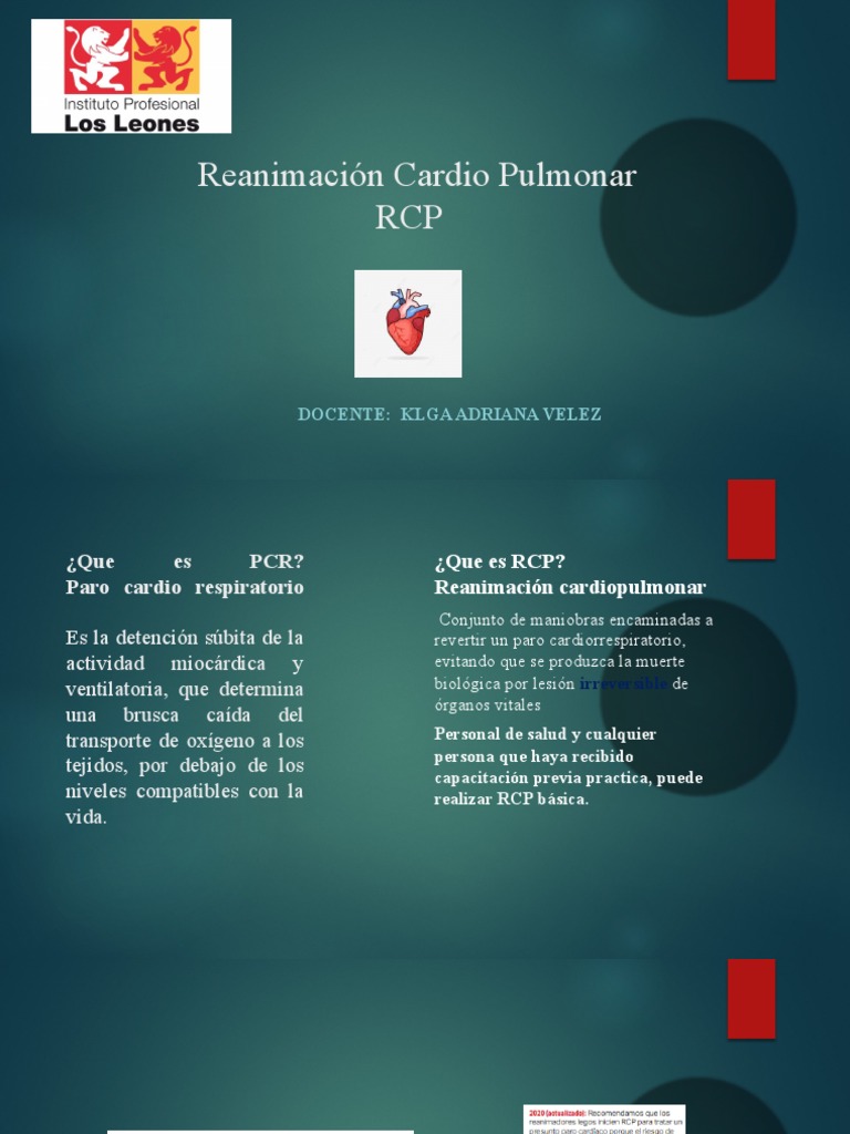 RCP y Ovace (Autoguardado) | PDF | Reanimación cardiopulmonar | Paro cardíaco