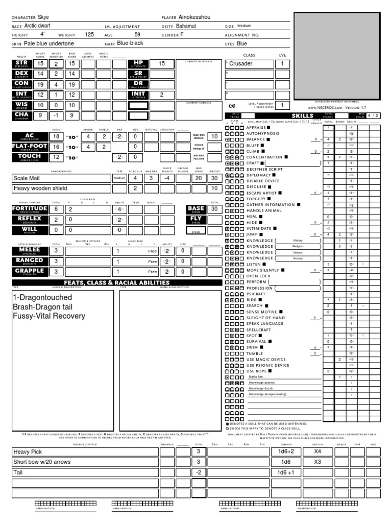 Ultimate_3.5_Fillable_Character_Sheet2 | PDF