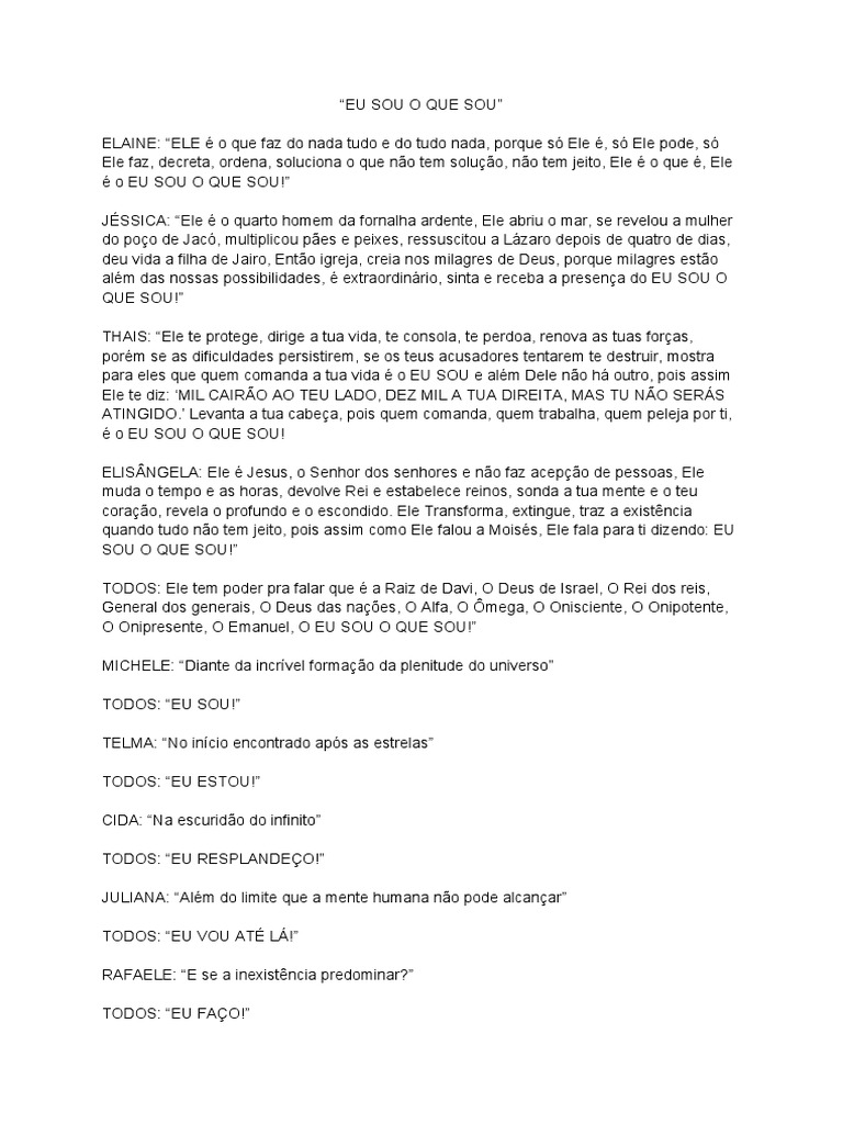 Jogral "EU SOU O QUE SOU" | PDF