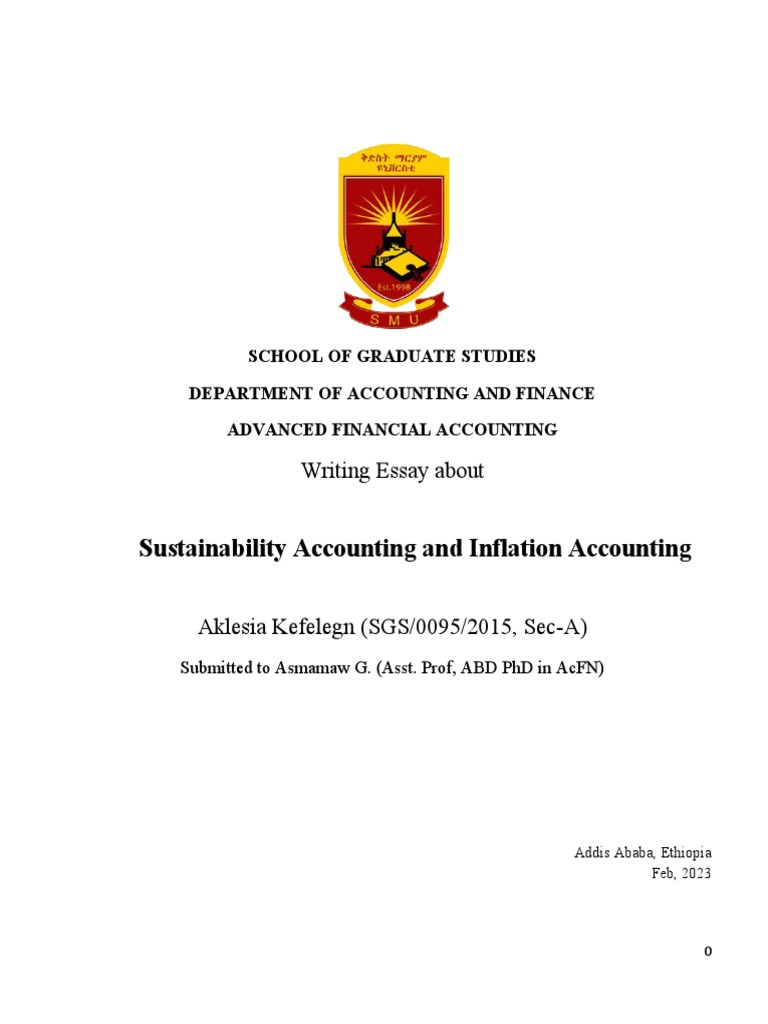 Aklesia Kefelegn - Essay On Inflation and Sustainability Acc | PDF ...