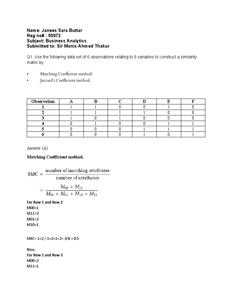 Assignment 3 Business Analytics | PDF | Algebra | Applied Mathematics Assignment 3 Business Analytics | PDF | Algebra | Applied Mathematics