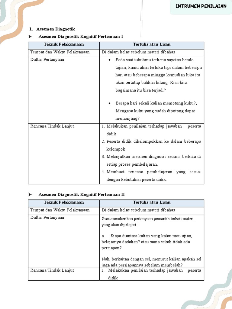 Intrumen Penilaian | PDF