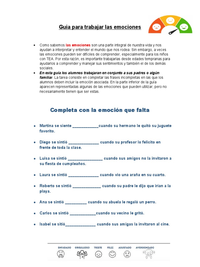 Guia para Trabajar Las Emociones | PDF