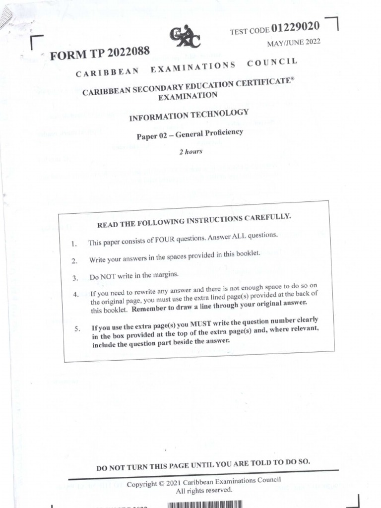 IT - Paper 2 - 2022 - Ans | PDF