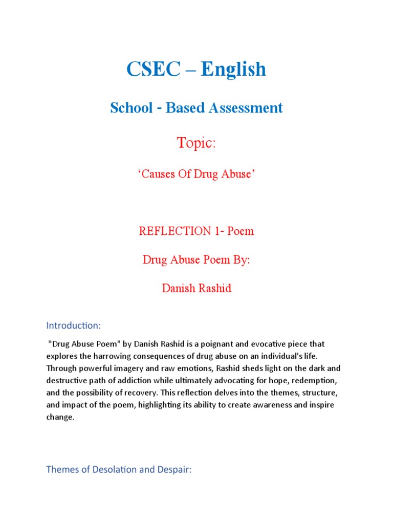 Reflection - English Sba 2021 NCJCKC | PDF